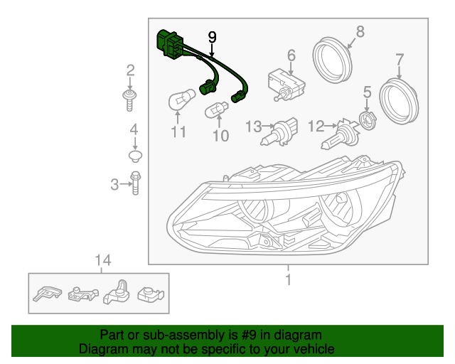 5N0-971-671 - Wire Harness - 2012-2018 Volkswagen | VW Direct Auto Parts