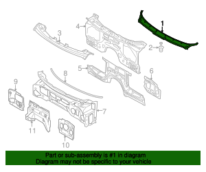 51717292396 - 2015-2019 BMW X6 Cowl Grille (51-71-7-292-396) | BMW of ...