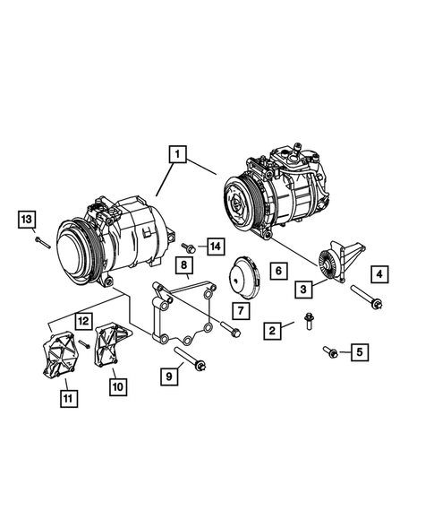 Air Conditioner Compressor and Mounting for 2008 Dodge Sprinter 2500 ...