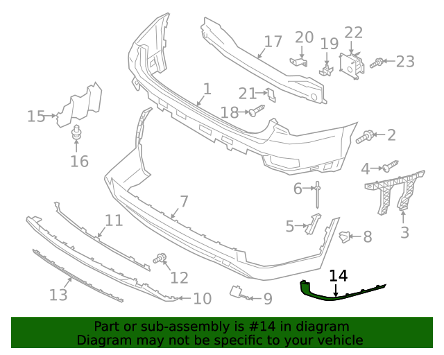 S8F28-AU000 - 2020-2023 Hyundai Palisade Rear Bumper Applique - Genuine ...