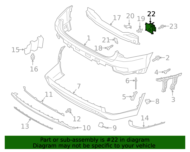 86641-S8010 - Bumper Impact Bar Bracket 2020-2022 Hyundai Palisade ...