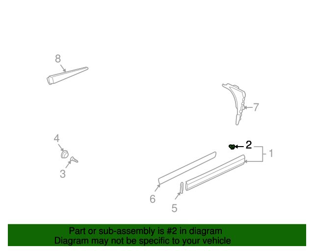 2003-2010 Porsche Cayenne Lower Molding Clip 955-559-069-00 | Porsche Marin