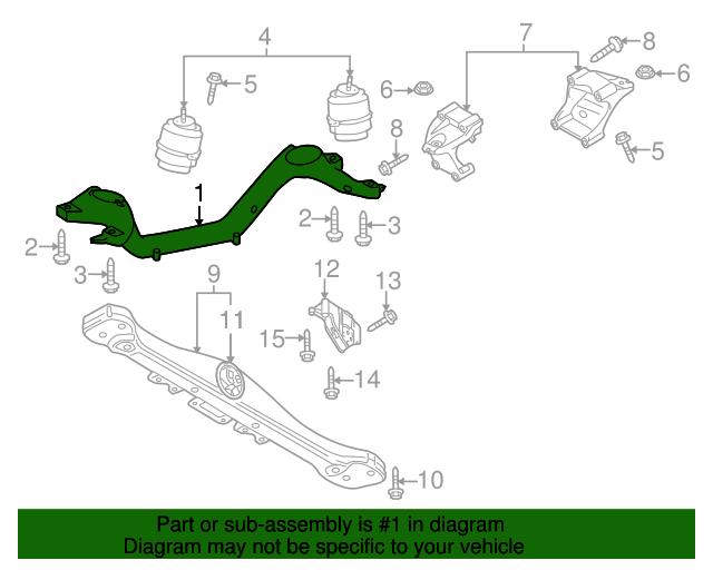 7L8-199-207-A - Engine Carrier 2013-2015 Audi Q7 | Audi OEM Parts