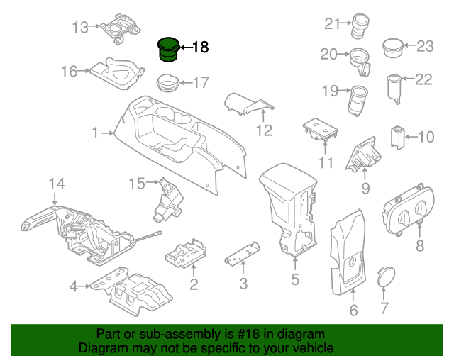 2014-2018 Ford Transit Connect Ashtray DC4Z-7804788-AA | QuirkParts