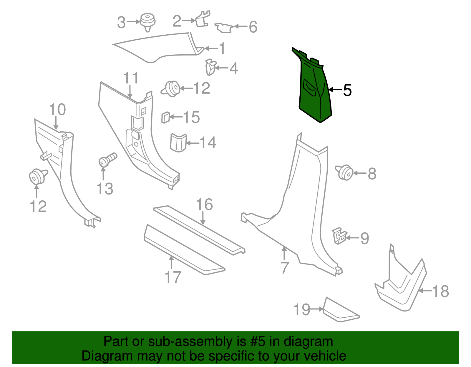 Genuine BMW 51-43-7-245-446 | Upper Center Pillar Trim | FREE Shipping ...