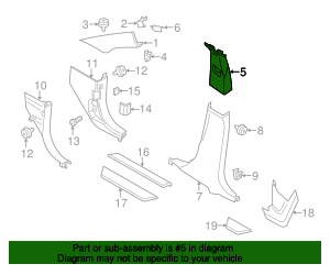 Genuine BMW 51-43-7-245-446 | Upper Center Pillar Trim | FREE Shipping ...