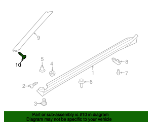 2004-2023 Nissan Pillar Molding Clip 73998-CD000 | TascaParts.com