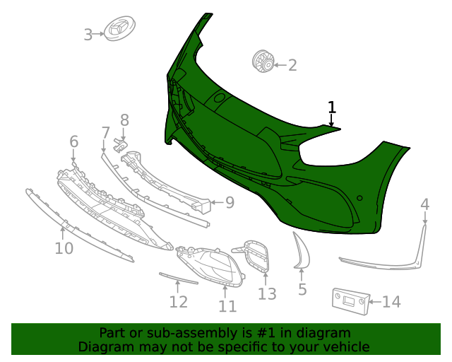 Mercedes-Benz OEM Bumper Cover Part# 190-885-35-01-9999 | OEM Vehicle Parts