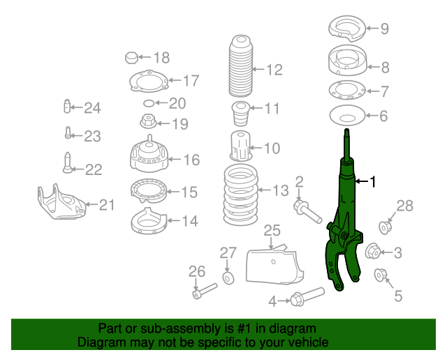 2011-2018 Porsche Cayenne Suspension Strut 958-413-031 | OEM Parts Online