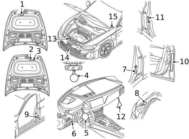 2023-2024 Audi e-tron GT Warning Label 4J3-010-006-A | TascaParts.com