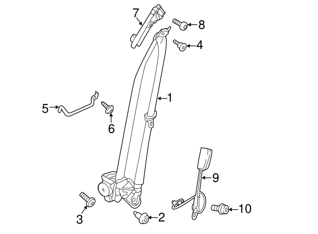 95B-857-706-H-OR1 - Seat Belt Lap and Shoulder Belt 2015-2024 Porsche ...