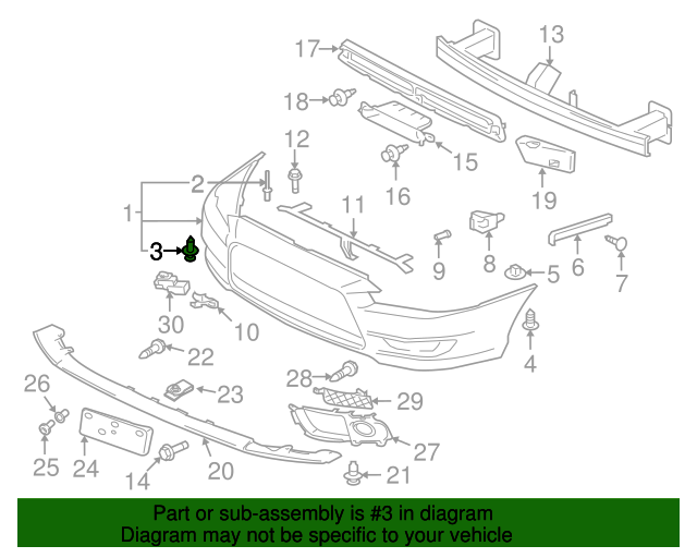 Bumper Cover Clip - Mitsubishi (MR200300) | Mitsubishi A
