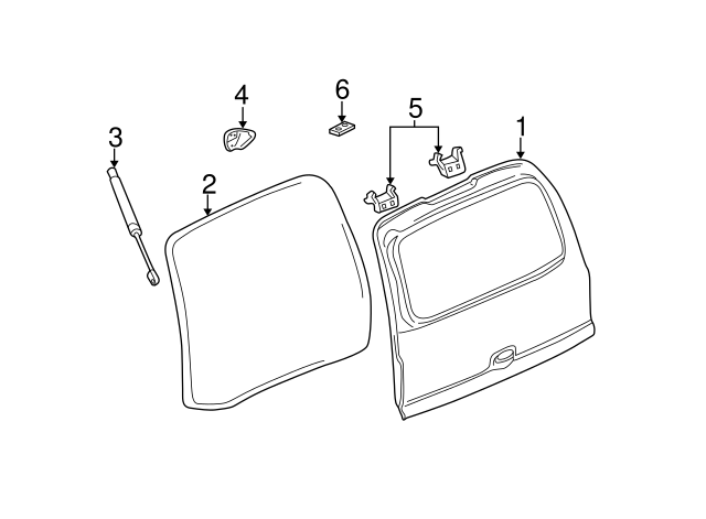 2005-2006 GM Hatch Lift Support - Passenger Side (RH) 10389053 ...