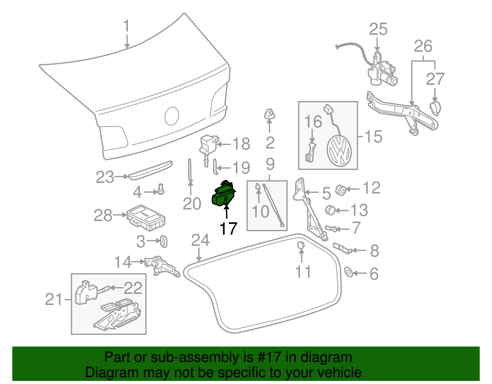 2004-2006 Volkswagen Phaeton Lock 3D5-827-505-F-01C | VW Direct Auto Parts