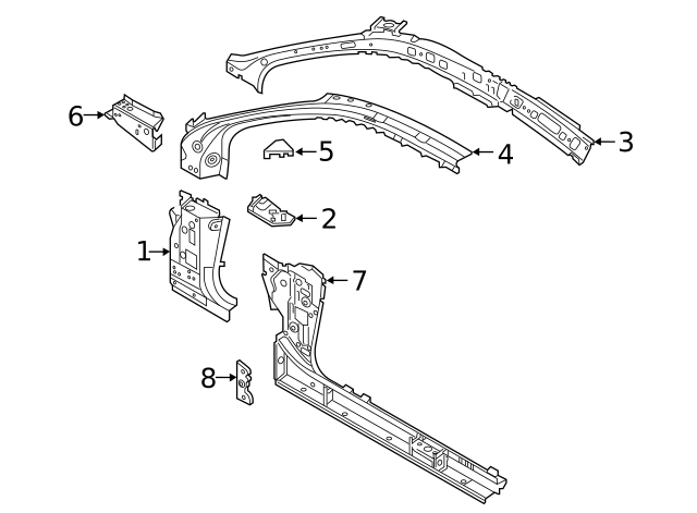 4K0-809-109-A - Fender Rail Mount Plate 2019-2024 Audi | Audi OEM Parts
