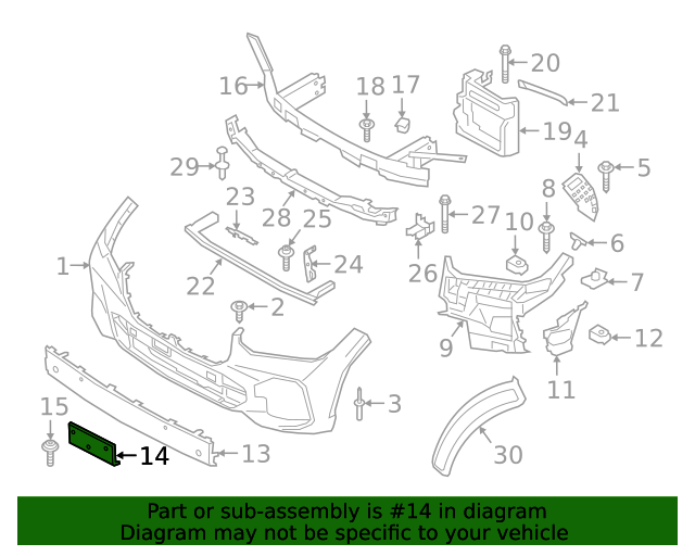 2019-2023 BMW X5 License Bracket 51-11-8-069-223 | Genuine BMW Parts