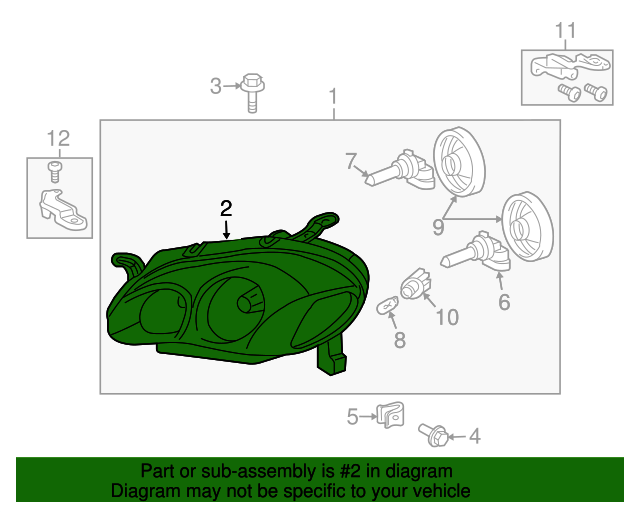 81130-02190 - Headlight 2003-2004 Toyota Corolla | AutoNationParts.com