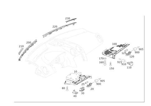 Detachable Components, Instrument Panel for 2003 Mercedes-Benz ML 350 ...