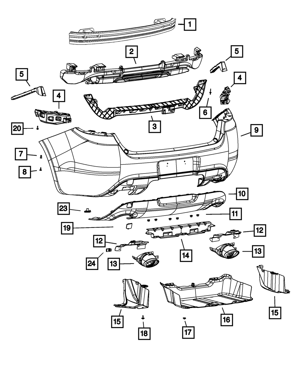 68081416AF - Rear Bumper Bracket 2013-2016 Dodge Dart | Mopar OEM Parts ...