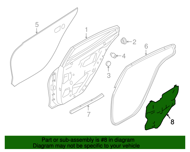 2016-2020 Nissan Maxima Water Shield - Passenger Side (RH) 82860-4RA0A ...