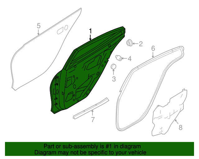 82101-4RA0A - Door Shell 2016-2020 Nissan Maxima | Nissan Parts ...