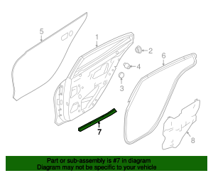 2016-2023 Nissan Maxima Lower Weather-Strip 82839-4RA0B | Nissan Parts Plus