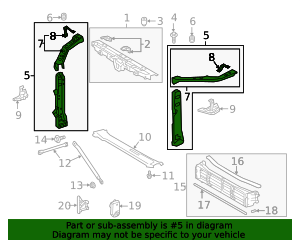2019-2023 Lexus Radiator Support Side Panel 53203-06310 ...