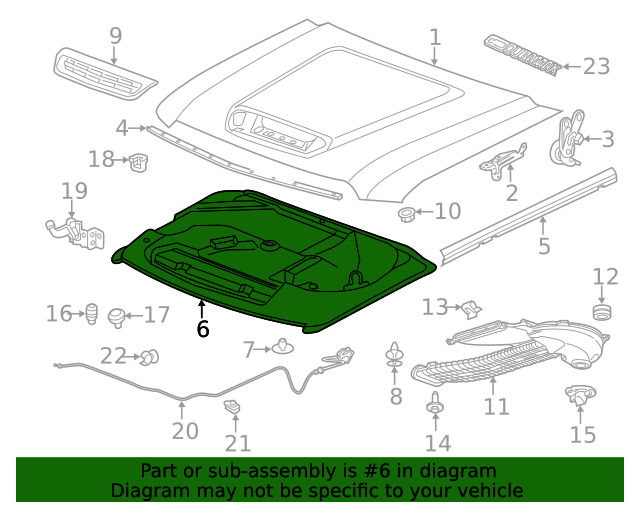 2017-2019 GMC Hood Insulator 84101780 GM | GMPartsDirect.com