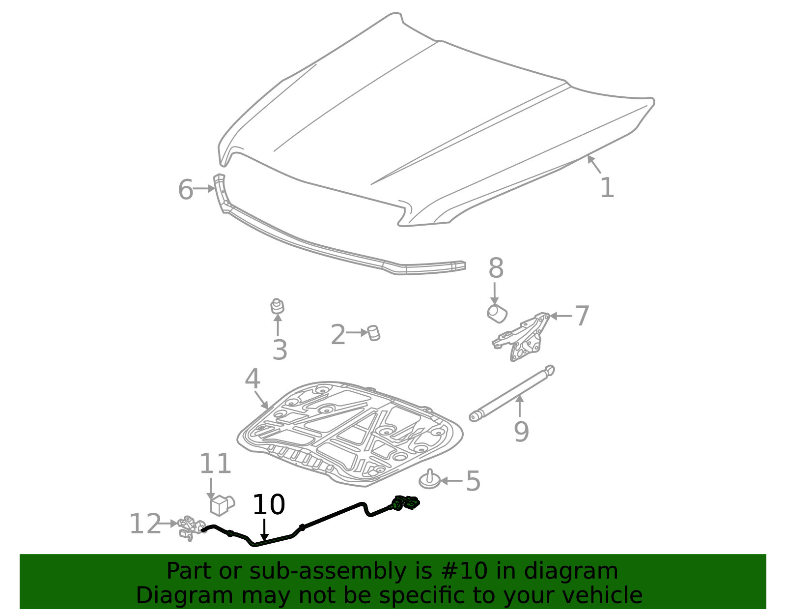 84565984 - Black Hood Primary Latch Release Cable 2020-2025 Cadillac ...