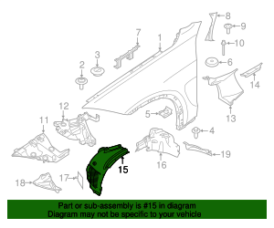 51-71-7-335-112 - Fender Splash Shield 2015-2019 BMW X6 ...