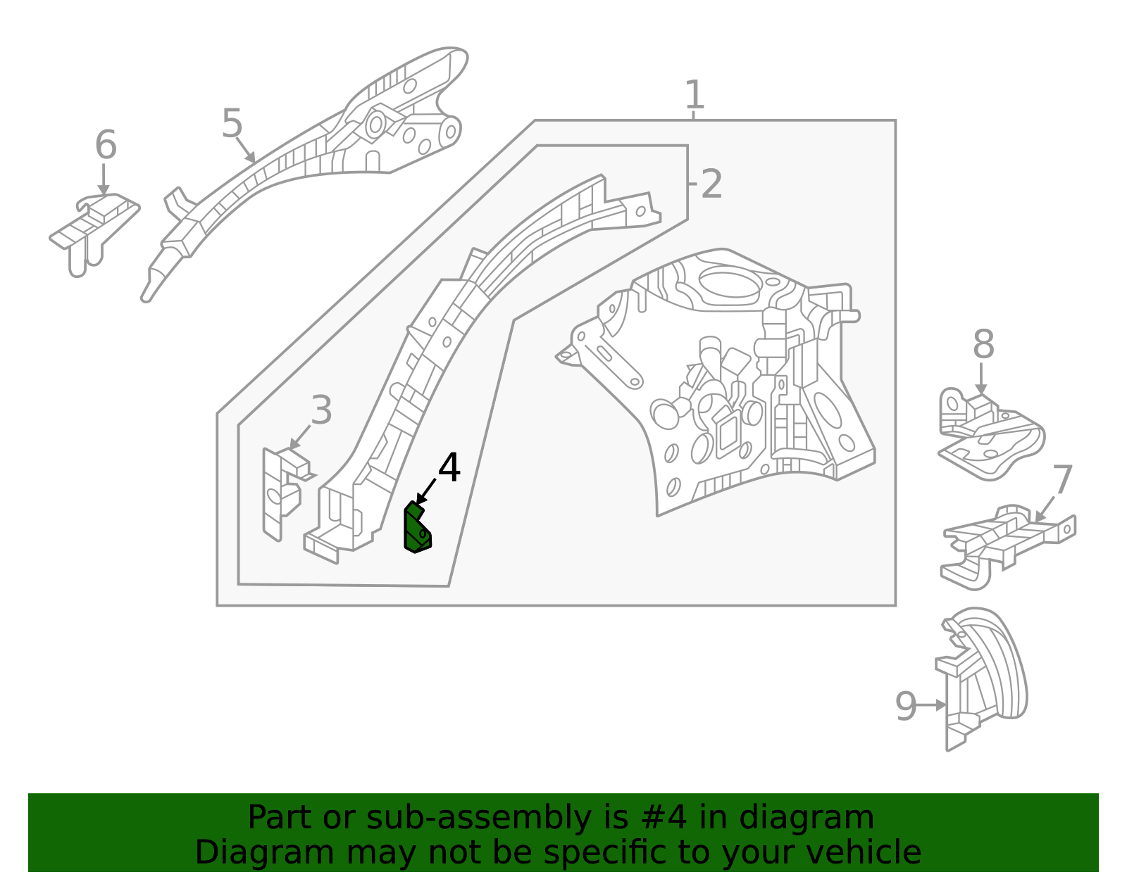 60641-T20-A00ZZ - 2022-2025 Honda Civic - Upper Rail Support Bracket | Genuine Honda Parts