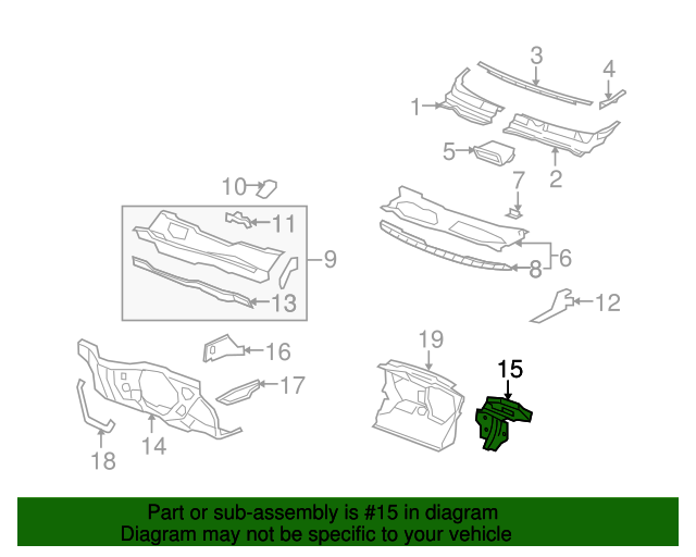 2008-2015 GM Dash Panel Front Insulator 22817857 | GMPartsDirect.com