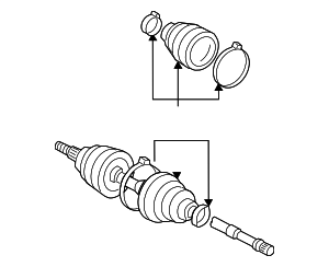 Toyota CV Joint Boot Kit (Left, Right, Front) 04428-0W060 | Auto Parts