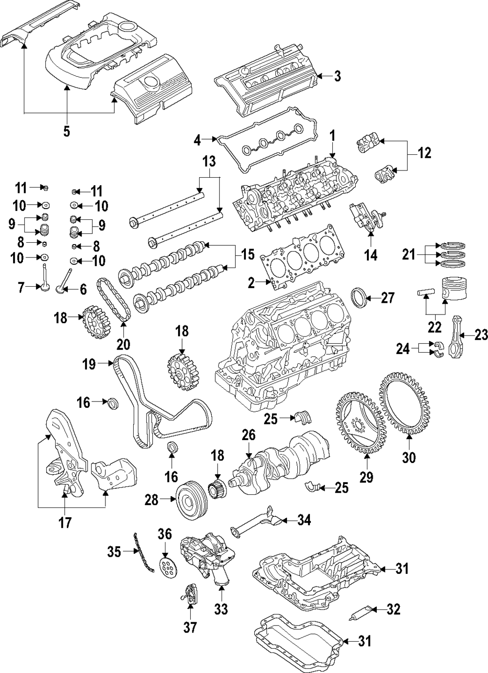 2004-2007 Volkswagen Engine Timing Chain Tensioner 077-109-088-P ...