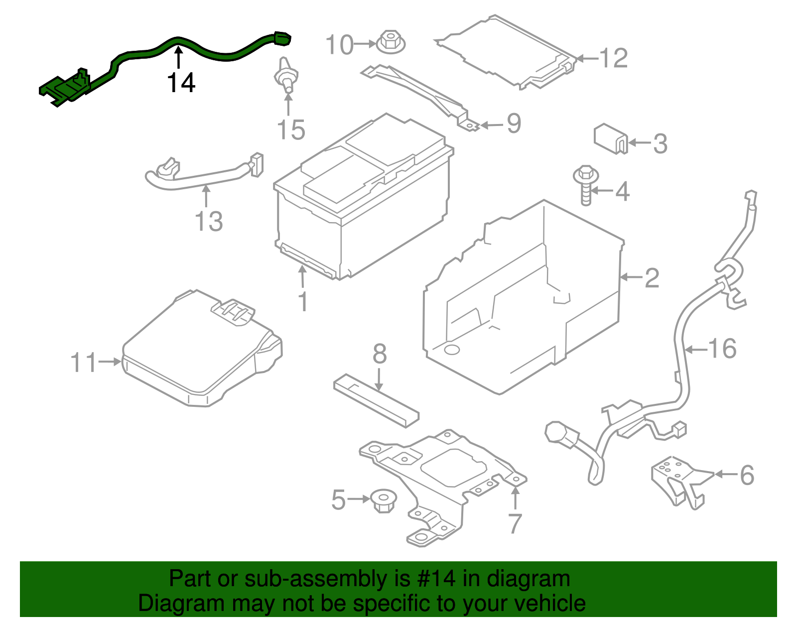 F1FZ-10C679-E - Negative Cable 2012-2019 Ford | Ford Parts Direct