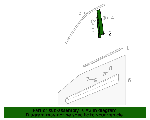 2020-2022 Buick Encore GX Front Driver Side Door Window Frame Rear ...