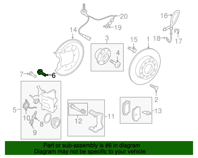 N-911-689-01 - Disc Brake Caliper Bracket Mounting Bolt 2006-2024 Audi ...
