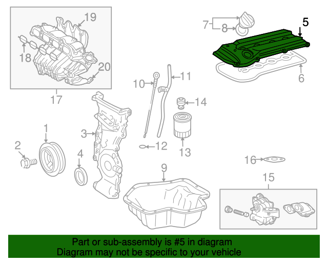 11201-0H061 - Valve Cover - 2007-2015 Toyota | OEM Genuine Toyota Parts