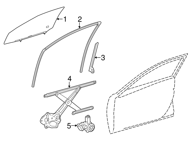 2013-2018 Toyota Avalon Run Weather-Strip 68151-07020 | Toyota Parts Center