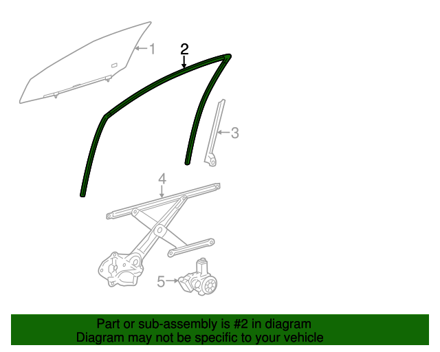 2013-2018 Toyota Avalon Run Weather-Strip 68151-07020 | Toyota Parts Center