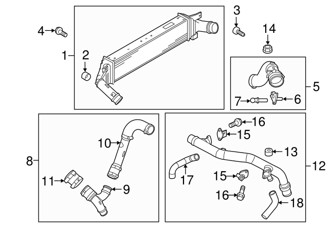 2013-2019 Ford Inter-Cooler Pipe DB5Z-6C646-K | TascaParts.com