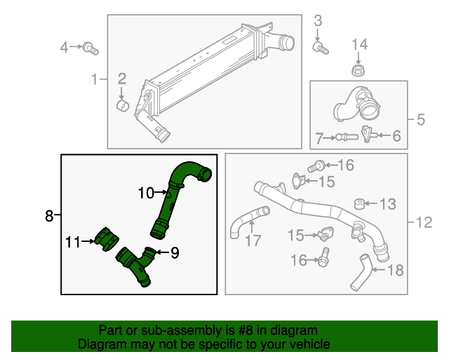 2013-2019 Ford Inter-Cooler Pipe DB5Z-6C646-K | TascaParts.com