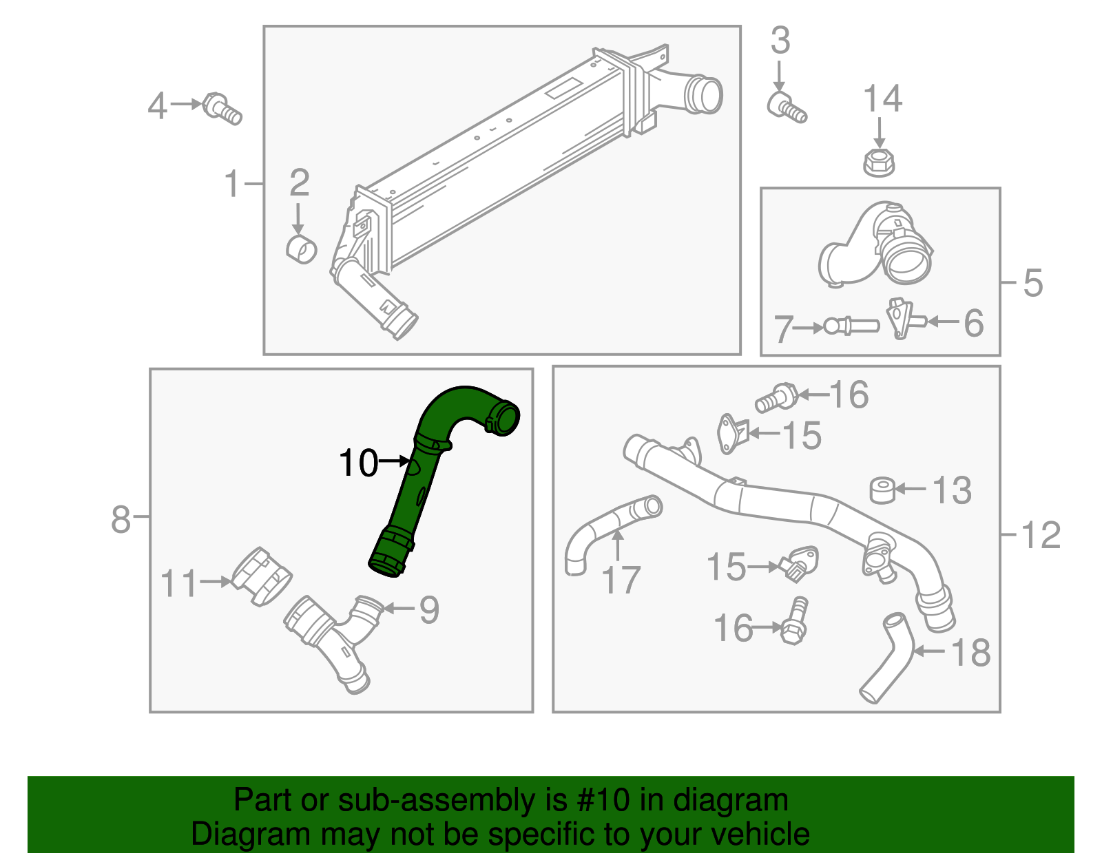 Ford Dealership 2014-2019 Ford Inter-Cooler Pipe DB5Z-6C646-J | Ford ...