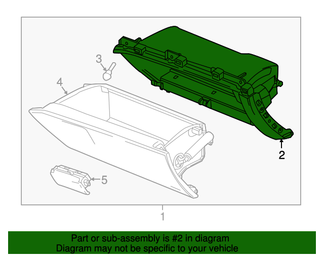 2016-2023 Chevrolet Malibu Jet Black Instrument Panel Compartment Door ...