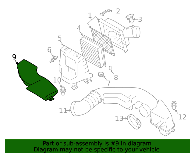 2021-2023 Subaru Crosstrek Air Inlet Duct 46012FL080 | Subaru Parts Guys