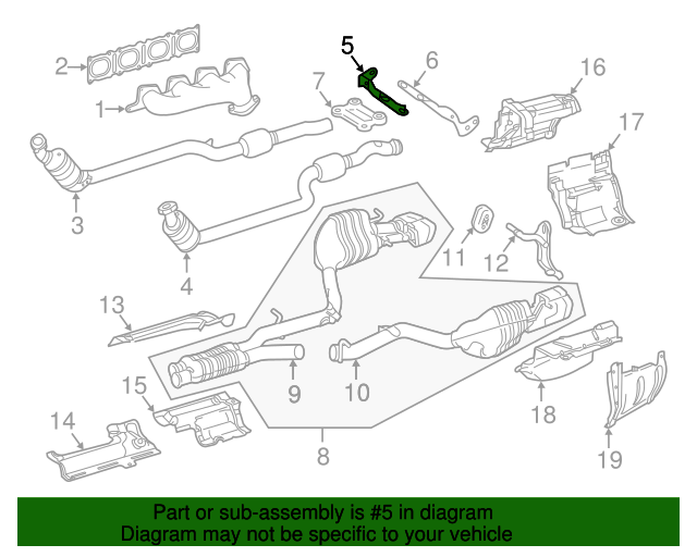 2010-2011 Mercedes-Benz E 63 AMG® Converter & Pipe Bracket 212-492-26 ...