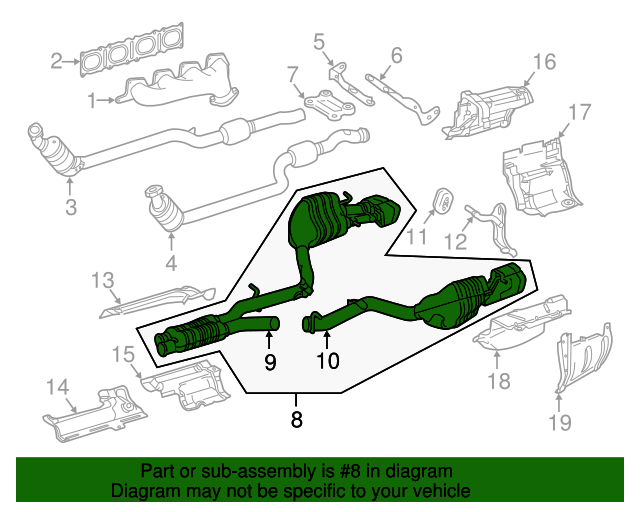 212-490-11-35 - Muffler 2010-2011 Mercedes-Benz E 63 AMG® | Mercedes ...