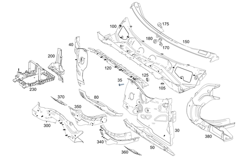 Fire Wall and Connection Parts for 2021 Mercedes-Benz A 220 | Mercedes ...