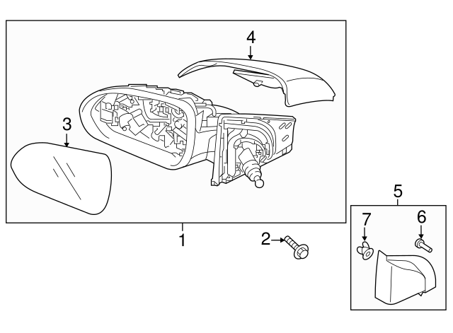 87611-H9000 - Mirror Glass 2018-2020 Kia Rio | Kia.Parts Store