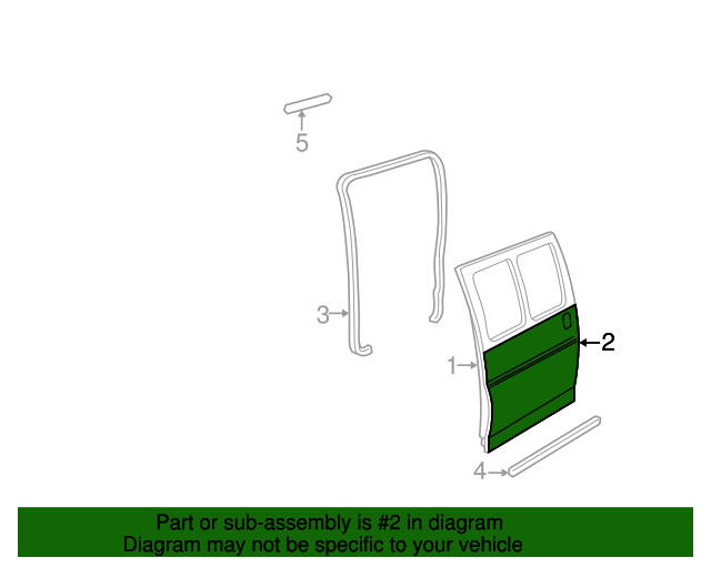 23283983 - Rear Side Door Outer Panel 1996-2024 GM | Gateway Buick GMC ...